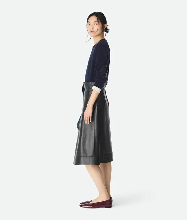 Bottega Veneta Leather A-line Skirt
