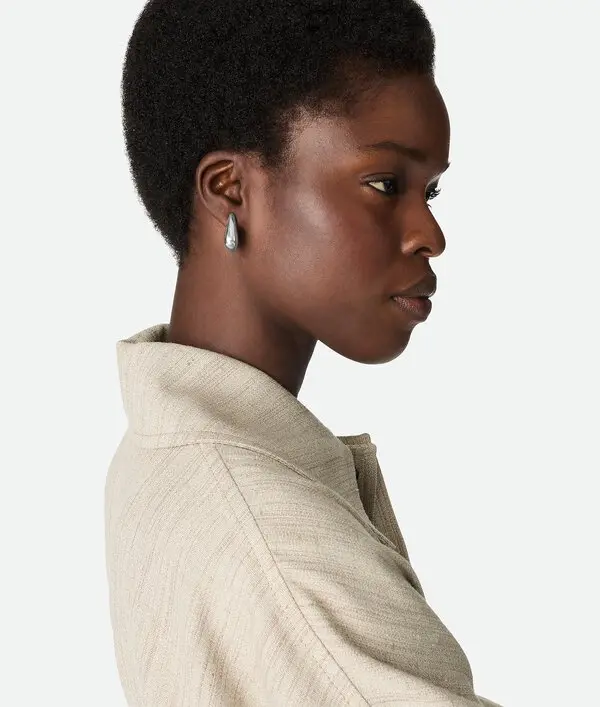 Bottega Veneta Mini Fin Earrings - Silver