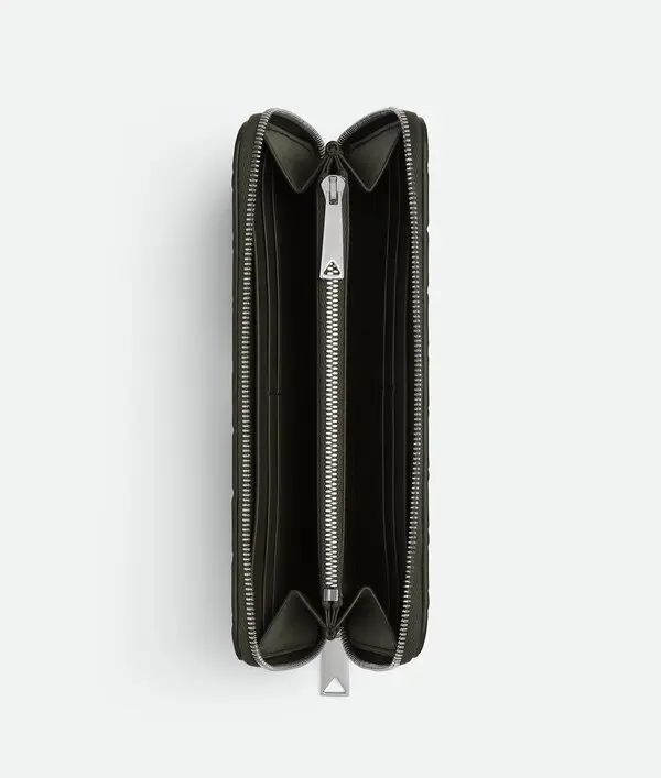 Bottega Veneta Intrecciato Stamp Zip Around Wallet