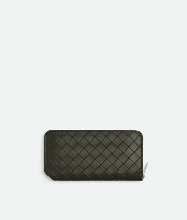 Bottega Veneta Intrecciato Stamp Zip Around Wallet