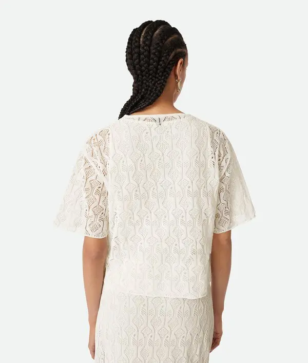 Bottega Veneta Cotton And Silk Fish Lace Top
