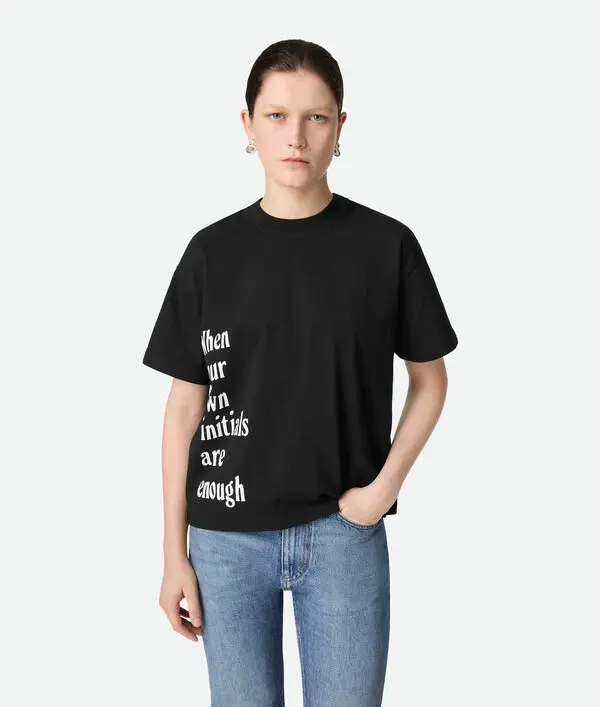 Bottega Veneta Cotton Jersey Printed T-shirt - Black