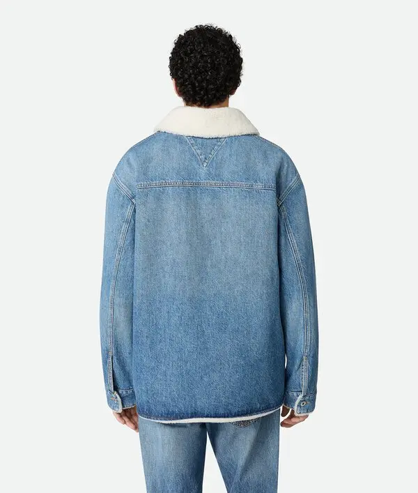 Bottega Veneta Indigo Denim And Shearling Jacket