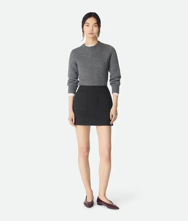 Bottega Veneta Light Cotton Skirt - Anthracite