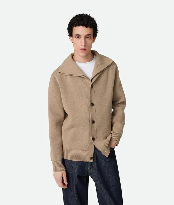Bottega Veneta Compact Wool Cardigan - Sparrow