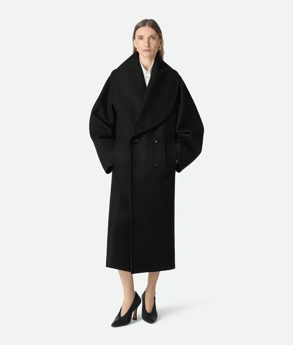 Bottega Veneta Stretch Wool Long Coat
