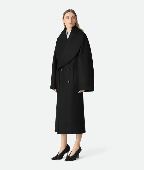 Bottega Veneta Stretch Wool Long Coat