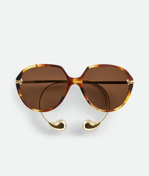 Bottega Veneta Drop Squared Sunglasses - Havana/brown