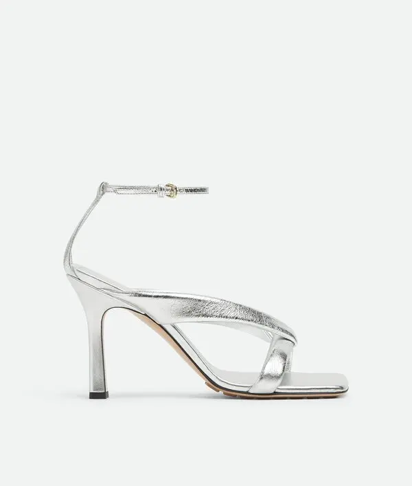 Bottega Veneta Riva Strap Sandal - Silver