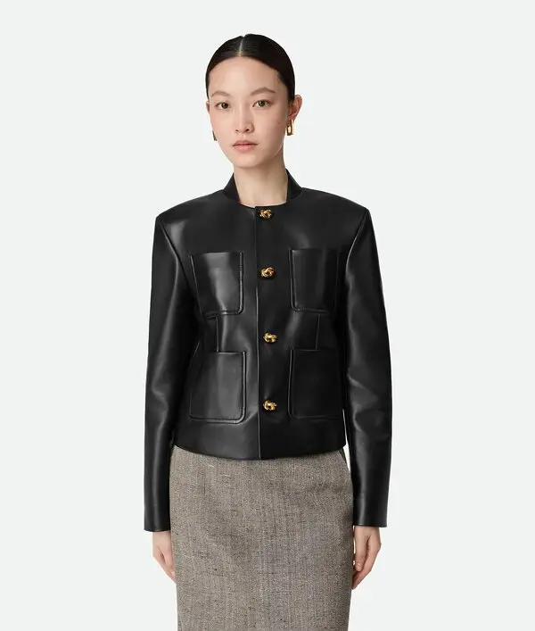 Bottega Veneta Leather Blouson - Black