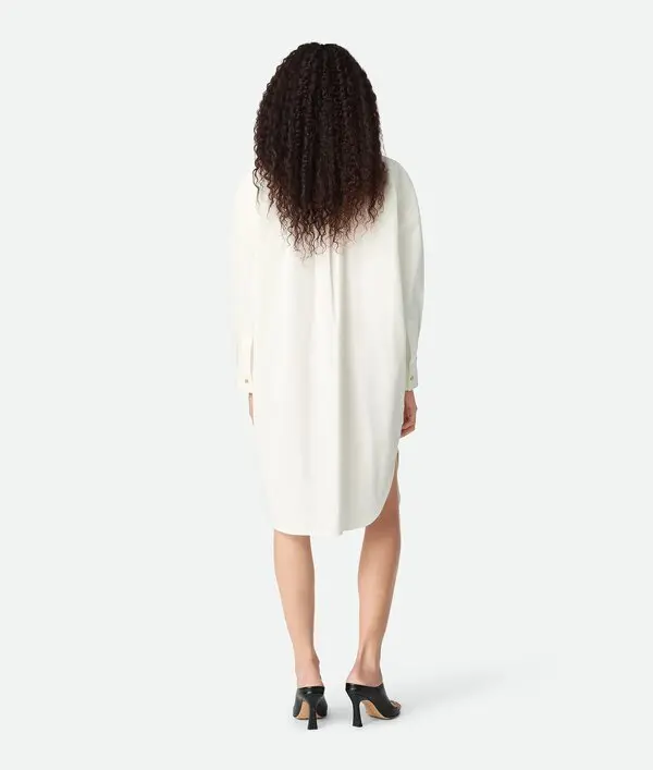Bottega Veneta Cotton Midi Dress With Metal Knot Buttons