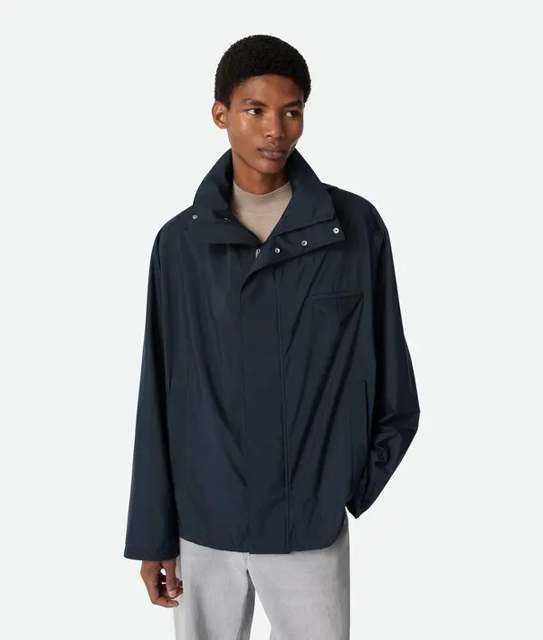 Bottega Veneta Packable Nylon Hooded Blouson - Navy
