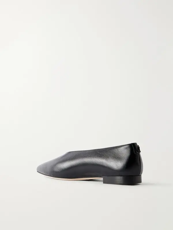 JIMMY CHOO Margot Leather Ballet Flats - Black