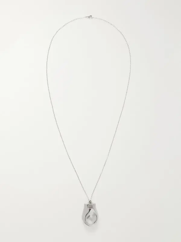 Khaite Keefe Palladium-coated Pendant Necklace - Silver