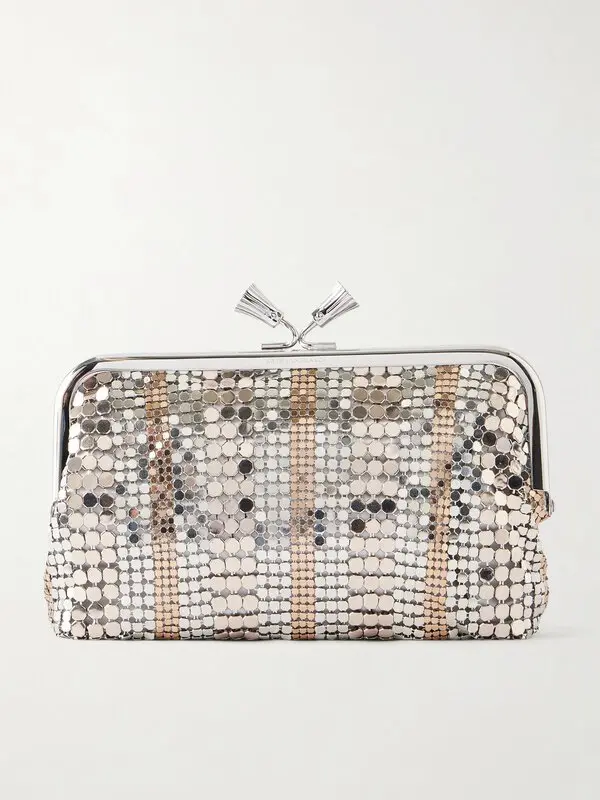 ANYA HINDMARCH Maud Tassel Chainmail Clutch - Silver