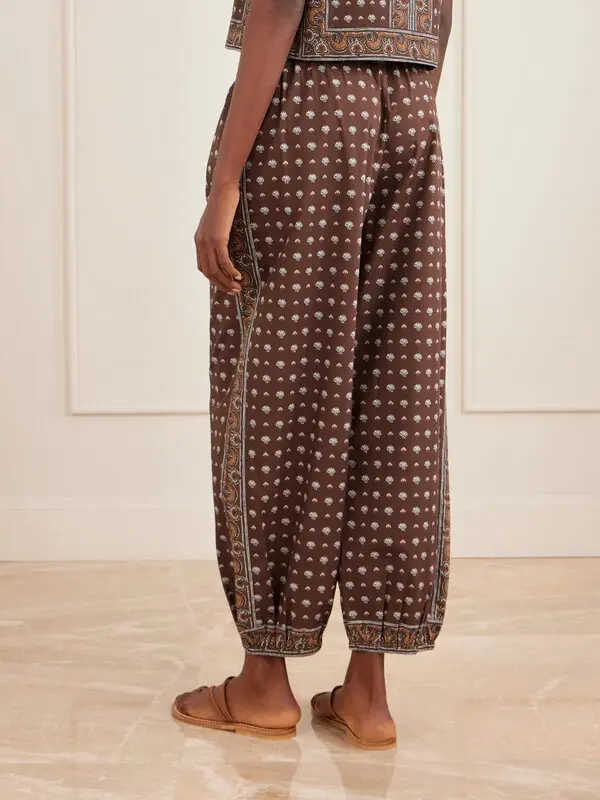 DÔEN Yarrow Printed Cotton Tapered Pants