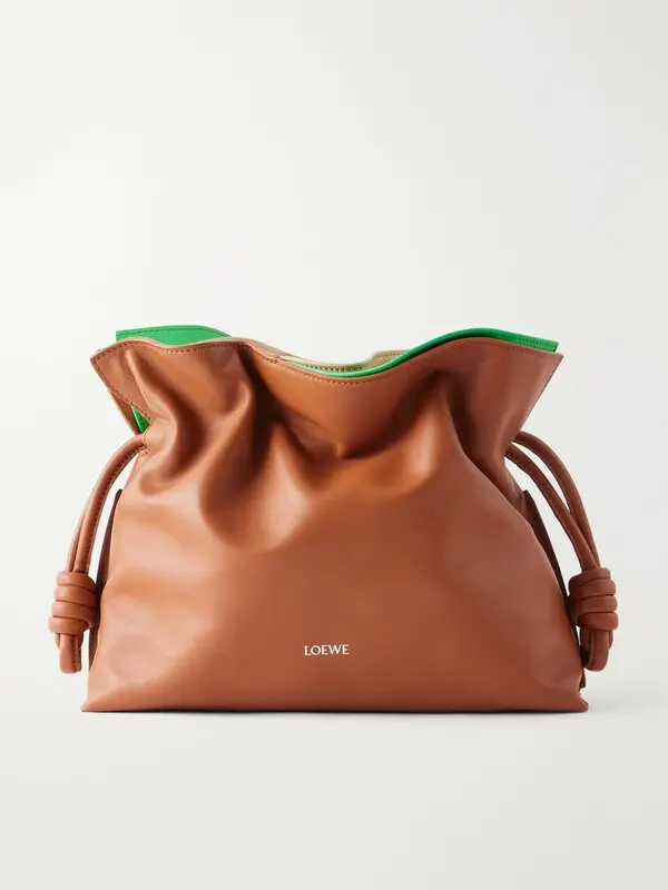 Loewe Flamenco Layers Medium Leather Clutch - Brown