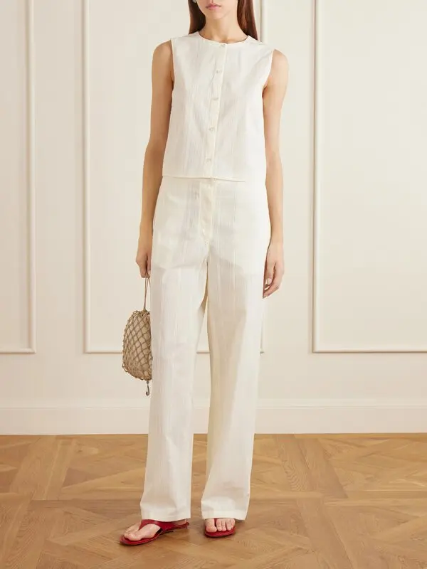 Theory Cotton-poplin Wide-leg Pants