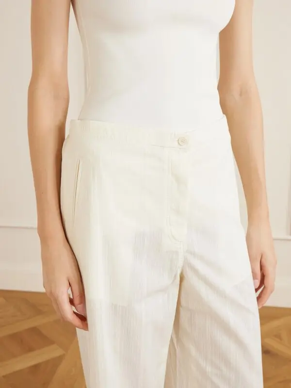 Theory Cotton-poplin Wide-leg Pants