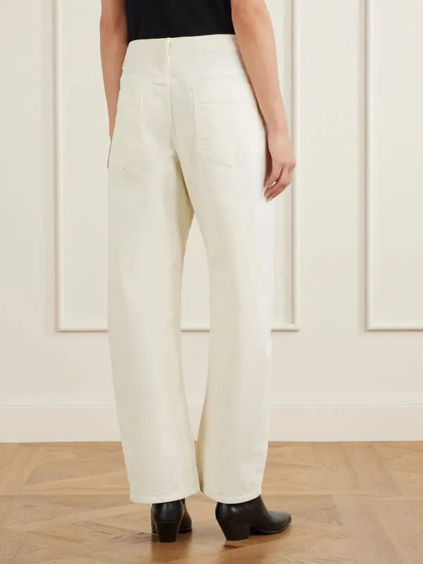 NILI LOTAN Tribeca Tapered Cotton-blend Pants