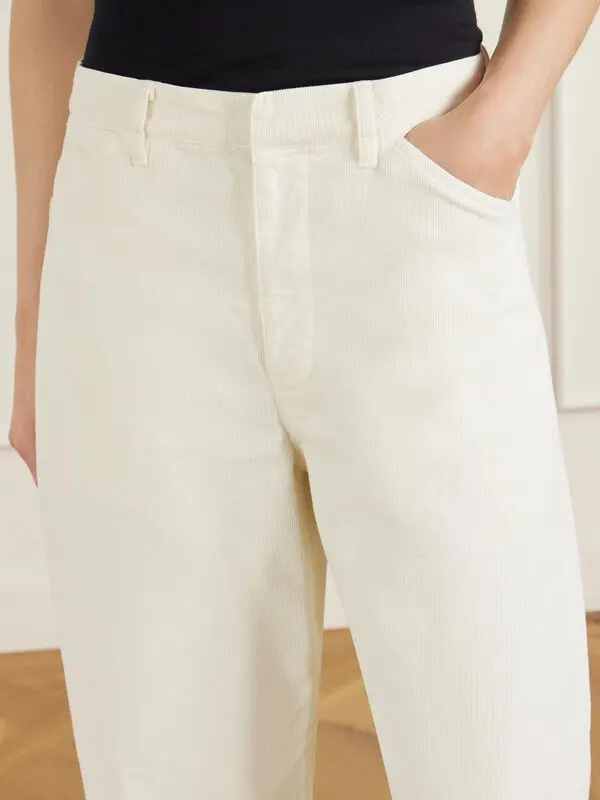 NILI LOTAN Tribeca Tapered Cotton-blend Pants