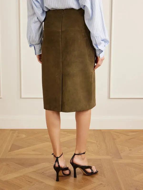 Proenza Schouler Irine Suede Midi Skirt