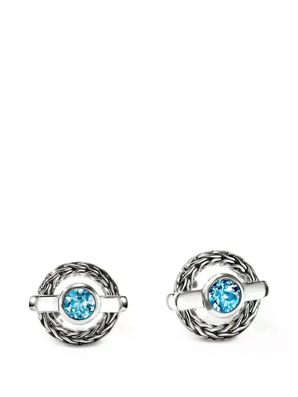 John Hardy Icon Blue Topaz Earrings - Silver
