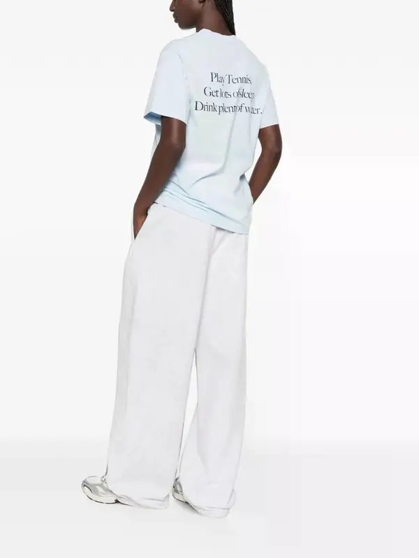 SPORTY & RICH Fema Logo-detail Crew Neck T-shirt - Blue