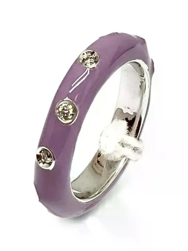ANDREOLI Diamond Light Purple Band Ring