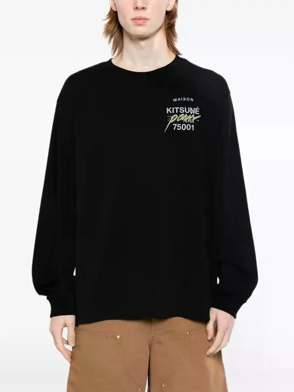Maison Kitsuné Logo-print Long-sleeve T-shirt