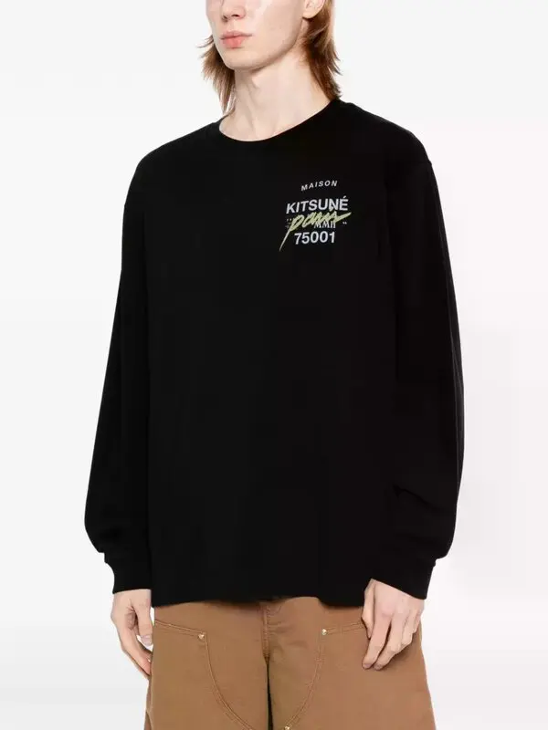 Maison Kitsuné Logo-print Long-sleeve T-shirt
