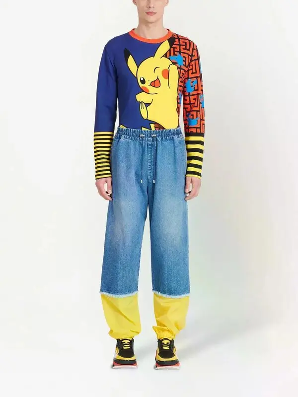 Balmain X Pokémon Colour-block Drawstring Trousers