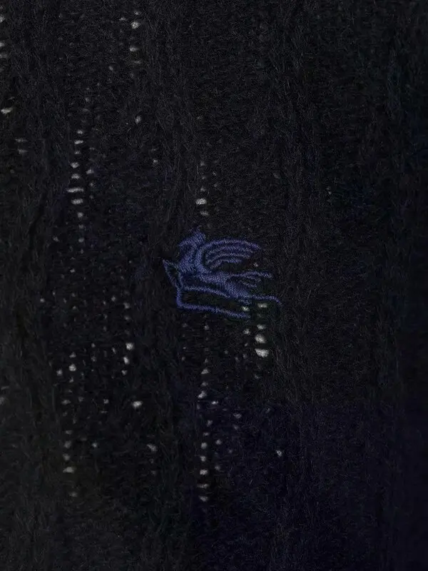 Etro Pegaso-embroidered Cashmere Sweater - Blue