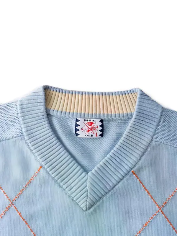 SON OF THE CHEESE Argyle Knit Vest