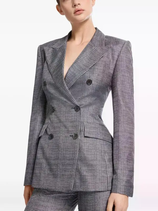Elie Saab Prince Of Wales Check Double-breasted Blazer