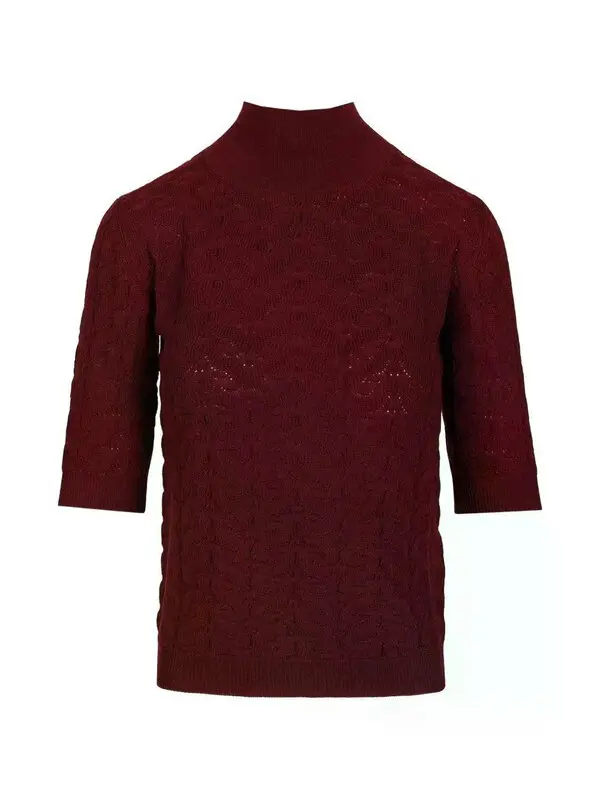 Etro Pointelle-knit High-neck Sweater - Red