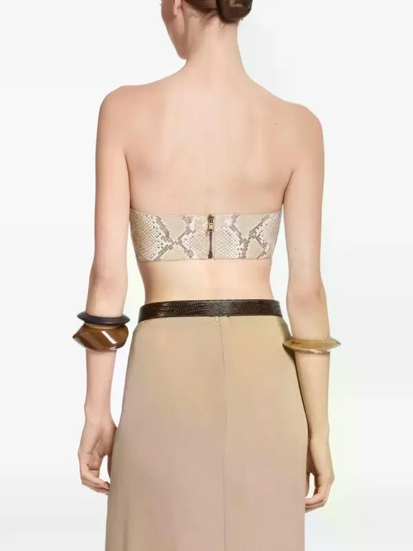 Elie Saab Python-print Leather Bralette