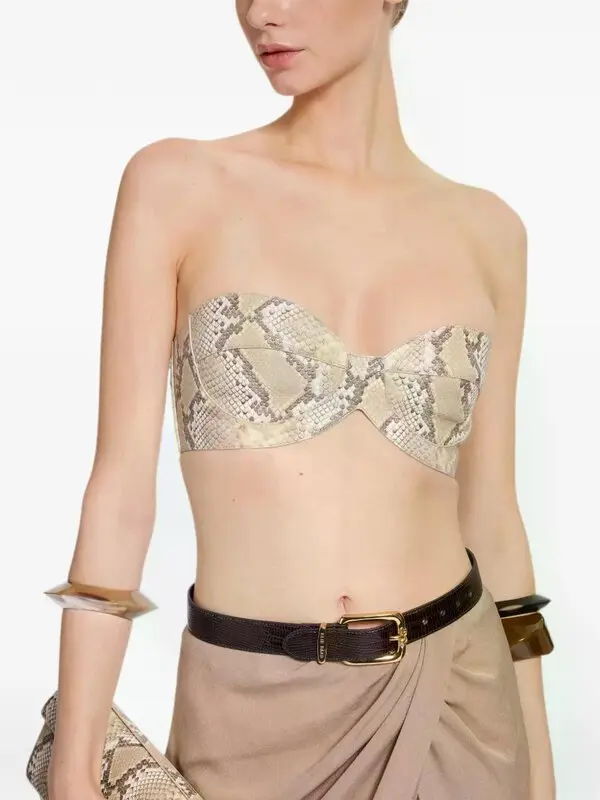 Elie Saab Python-print Leather Bralette