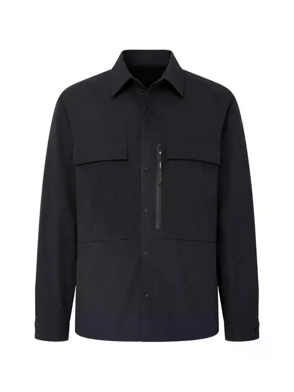 Moncler Logo-patch Zip-pocket Shirt - Black