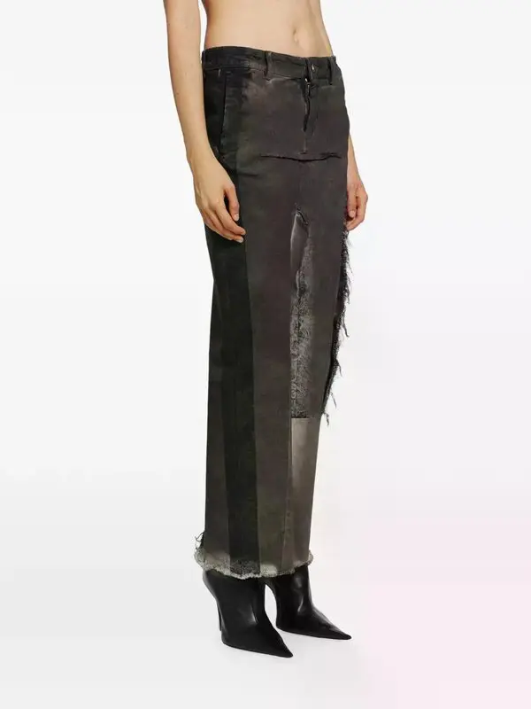 Rick Owens Tower Denim Sliced Midi Skirt
