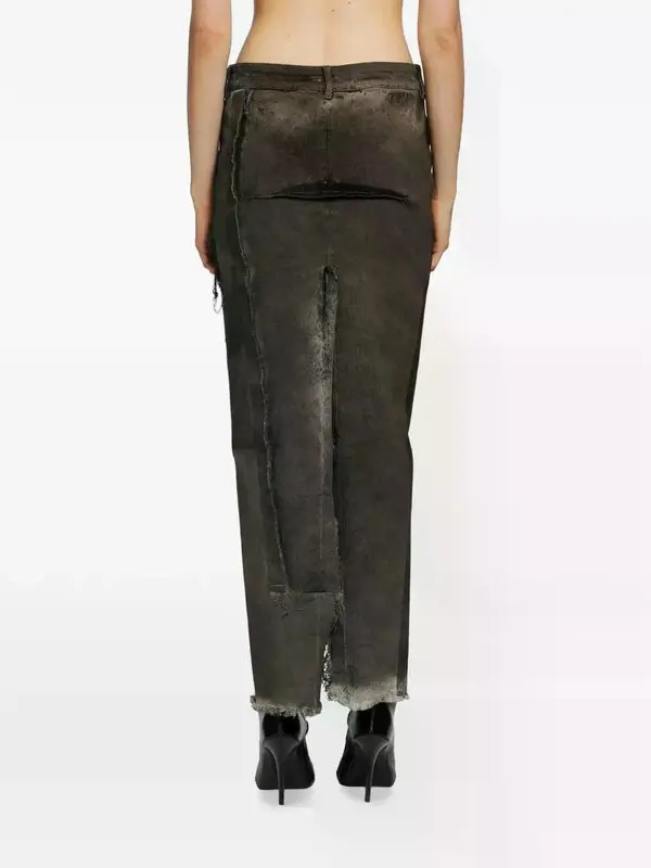 Rick Owens Tower Denim Sliced Midi Skirt