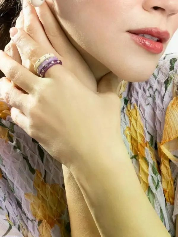 ANDREOLI Diamond Amethyst Oval Earrings