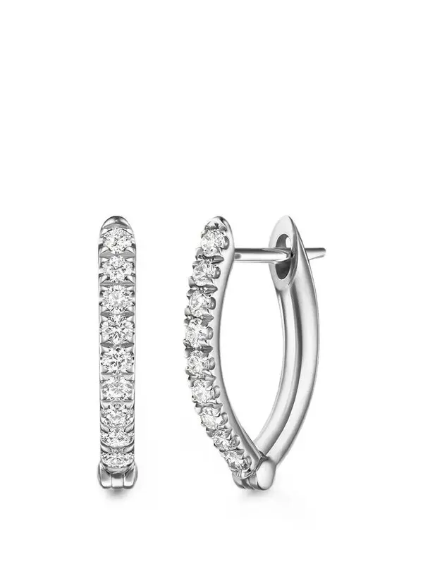 Melissa Kaye Small 18k White Gold Cristina Diamond Earrings - Silver