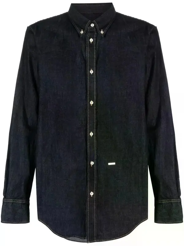Dsquared2 Logo Plaque Denim Shirt - Blue