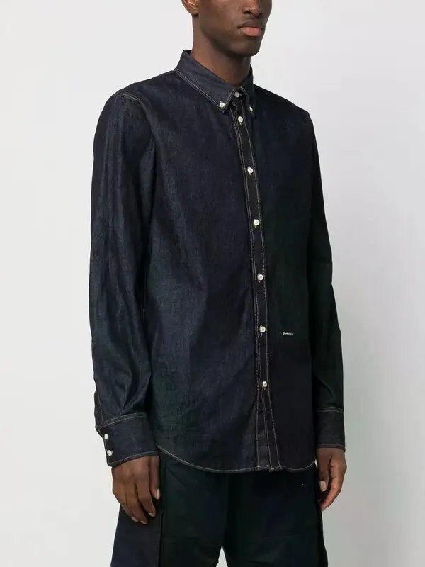 Dsquared2 Logo Plaque Denim Shirt