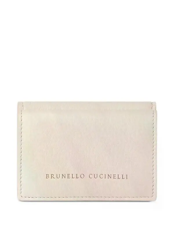 Brunello Cucinelli Grained Leather Trifold Wallet - Neutrals