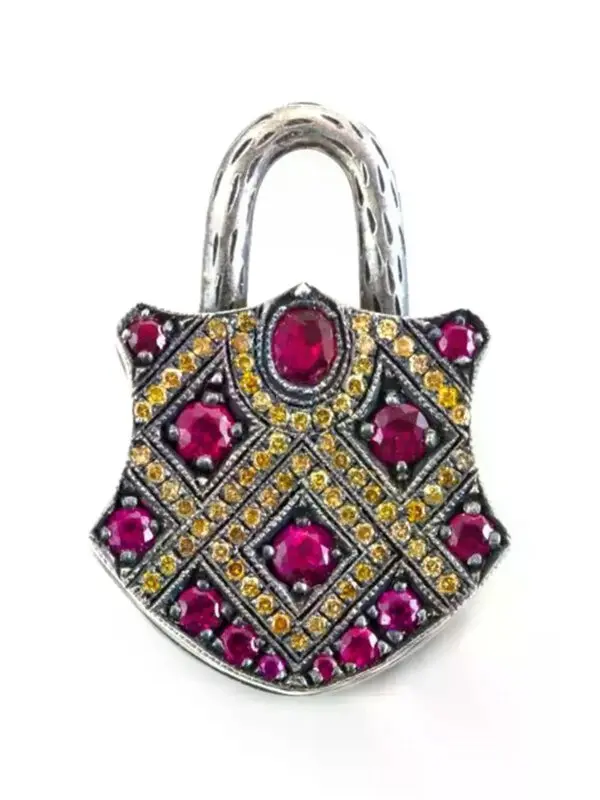 SEVAN BIÇAKÇI Padlock Ruby And Diamond Pendant - Silver