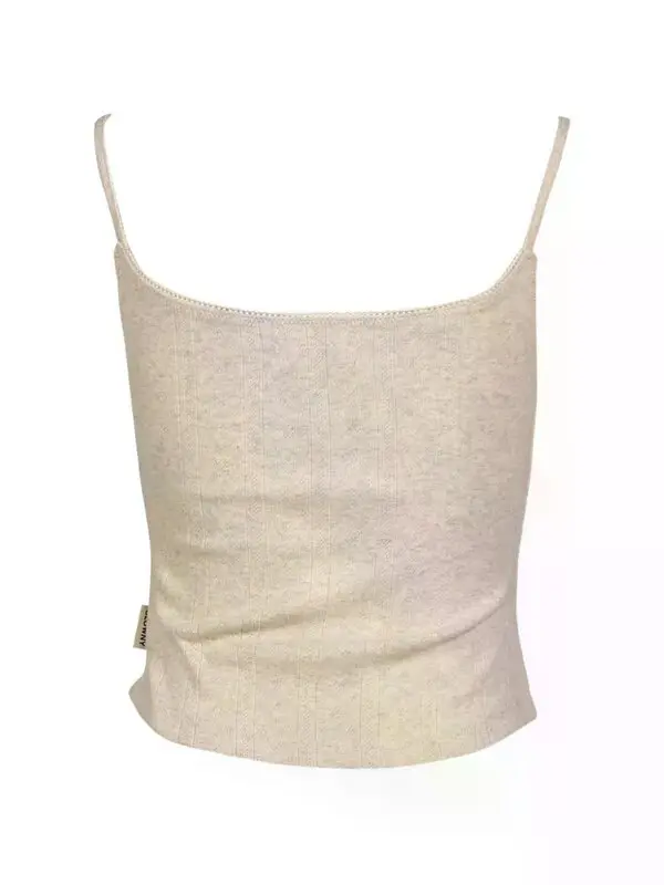 GLOWNY Honey Pointelle-knit Camisole Top
