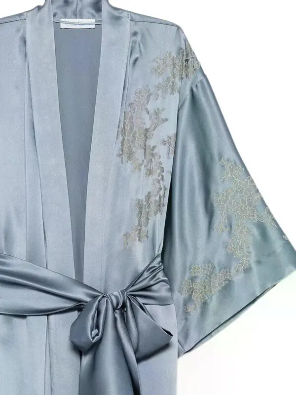 Carine Gilson Lace-trim Silk Robe