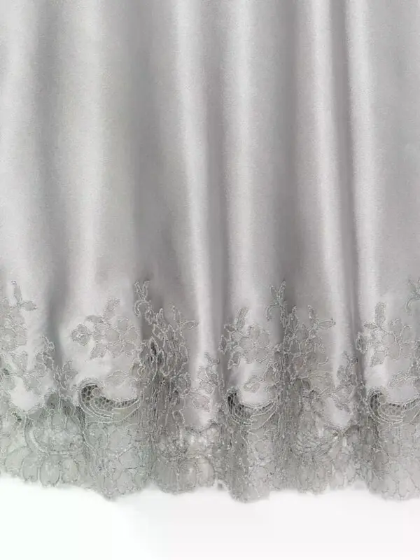 Carine Gilson Lace-trim Silk Skirt